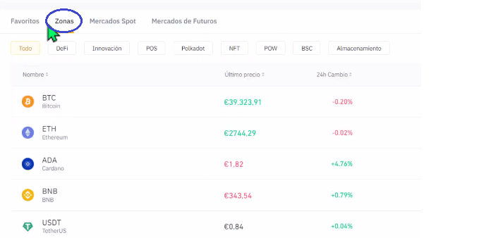 Lista de Criptomonedas Disponibles en Binance «【 2023